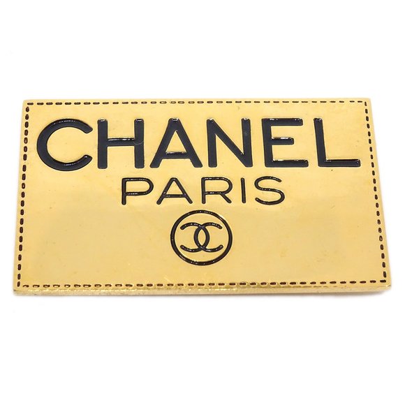 CHANEL | Jewelry | Chanel Plate Brooch Pin Corsage Gold Ao26659 | Poshmark